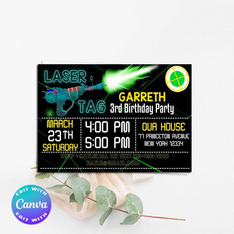 Editable Invitation Laser Tag Invitation Laser Tag Birthday - Etsy