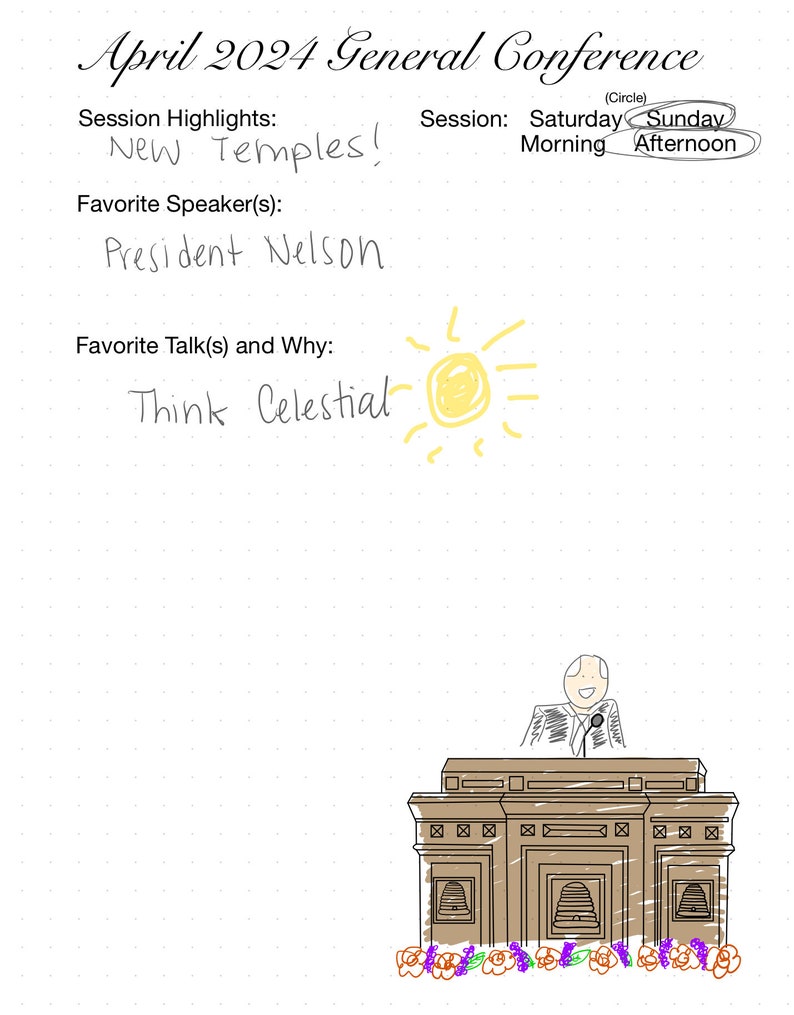 April 2024 General Conference Printable And/or Digital Journal Pages ...
