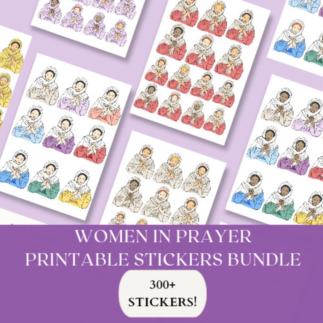 BUNDLE Women in Prayer Printable Scripture Stickers Art Study Women in ...
