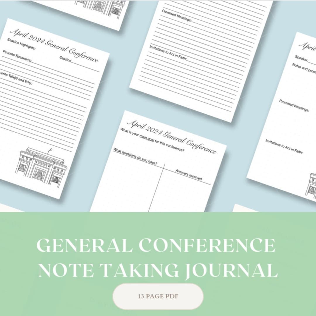 April 2024 General Conference Printable And/or Digital Journal Pages ...