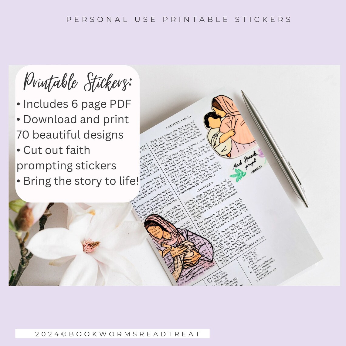 Hannah Bible Women Printable Scripture Stickers Art Study Women in the ...