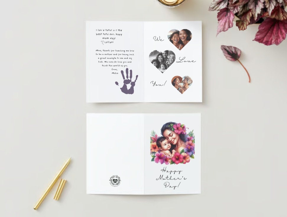 Watercolor Floral Happy Mother's Day Tropical Flower Printable Card ...