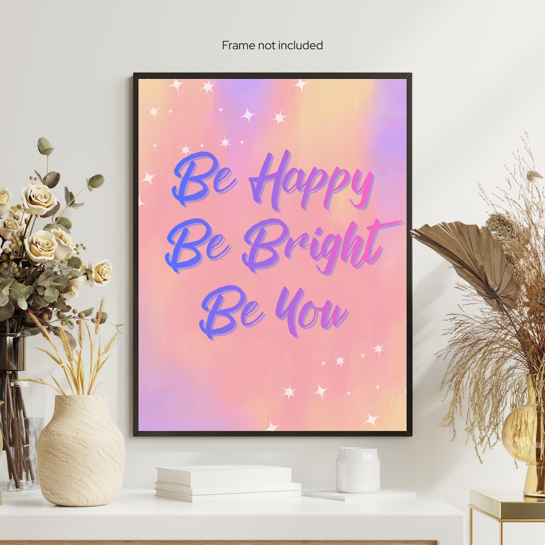 Inspirational Quote Art Print, Peach Lavender Watercolor (vertical ...