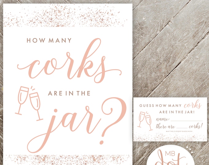 Guess How Many Corks Are in the Jar - Printable Bridal Shower Game ...