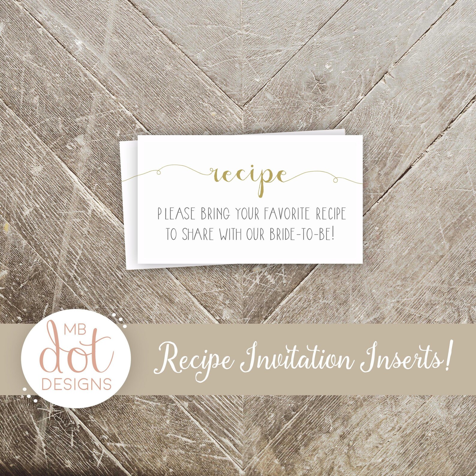 Printable Bridal Shower Recipe Request Insert Bridal Shower - Etsy