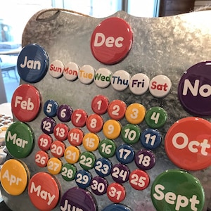 Rainbow Perpetual Calendar-numbers 1-31-and Months-and Weekdays - Etsy