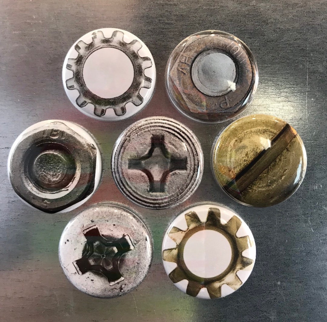 Nuts and Bolts 1" Magnets - Set of 7 - Etsy