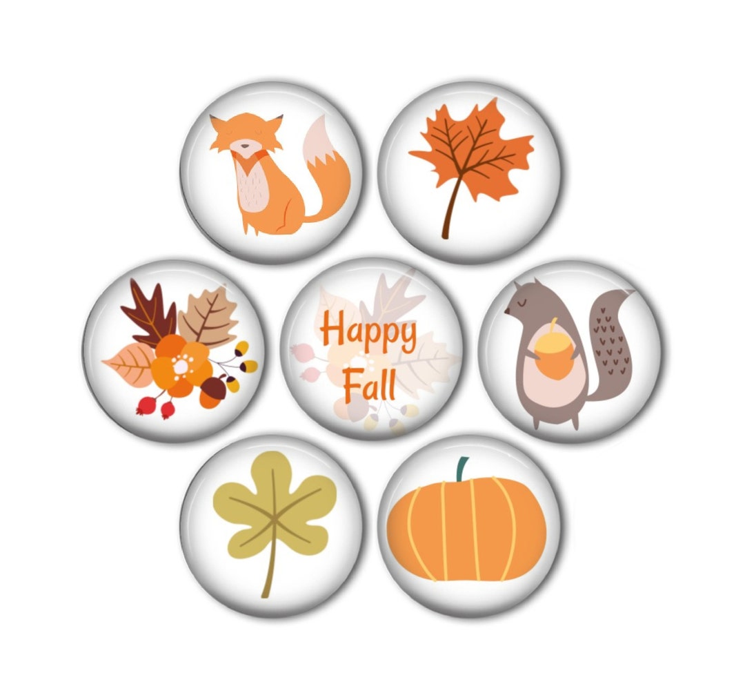 Cute Fall Autumn 1" Magnets - Set of 7 - Etsy