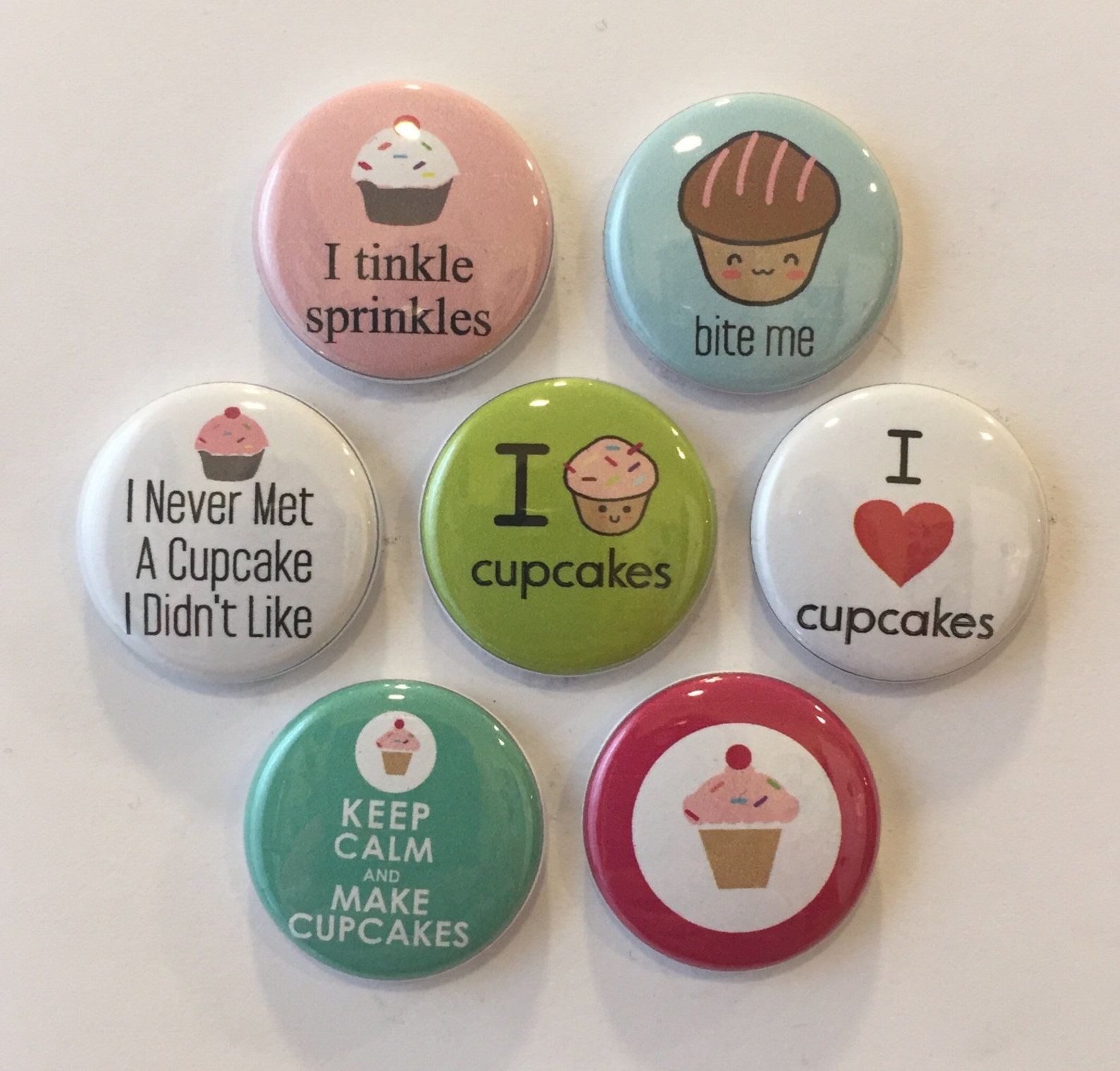 Cupcake 1 Magnets Set of 7 - Etsy UK