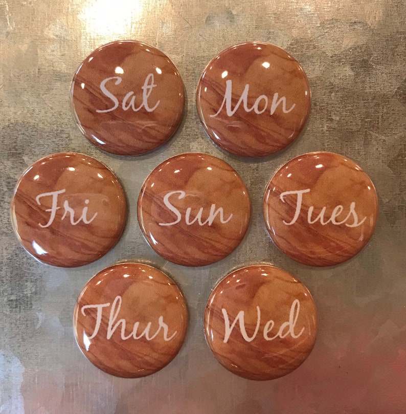Days of the Week 1" Magnets - Set of 7 - Etsy