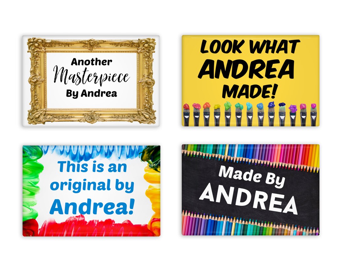 PERSONALIZED 2x3" Artwork Magnets - Set of 4 - Etsy