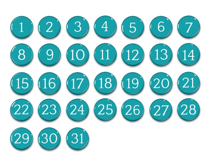 31 Gorgeous Rainbow Calendar Number Glass Magnets - Etsy