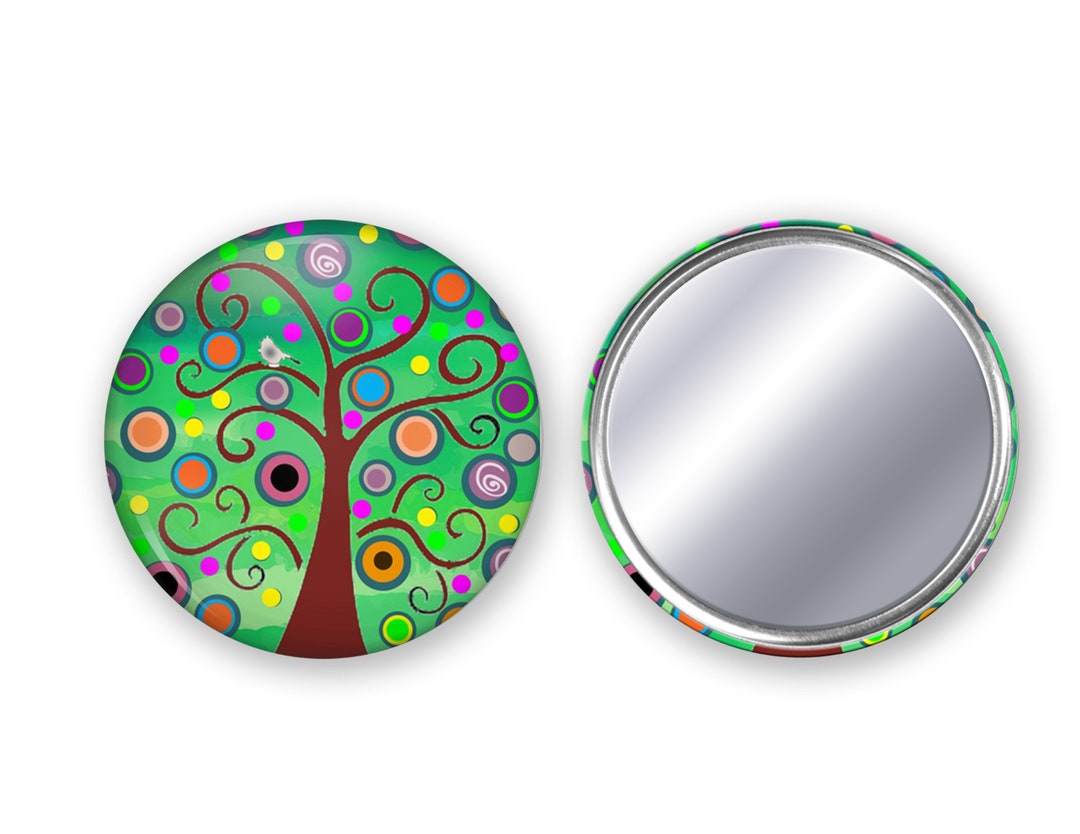 3 1/2" Artsy Tree Purse Mirror - Etsy