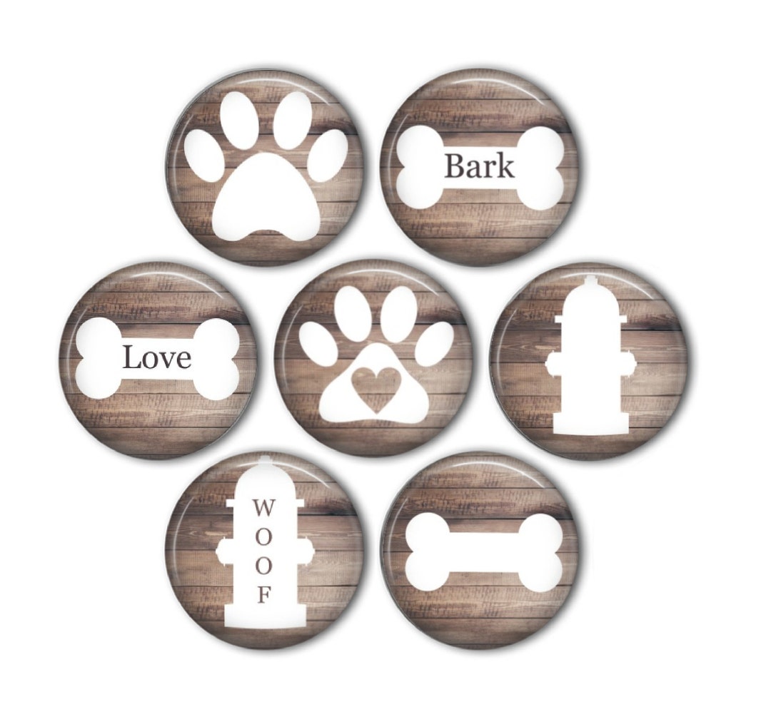 Rustic Dog 1" Magnets - Set of 7 - Etsy