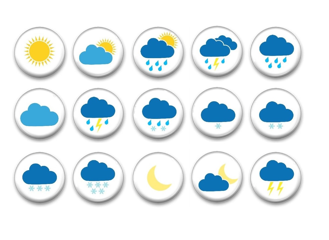 Weather 1" Magnets - Set of 15 - Etsy