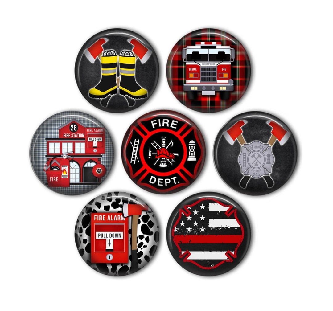 Firefighter 1" Magnets - Set of 7 - Etsy