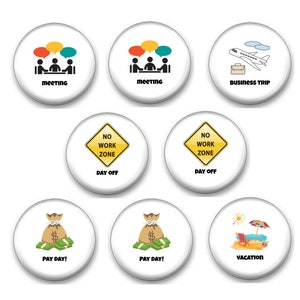 1" Work Appointments Magnetic Calendar Expansion Pack - Set of 8 - Etsy