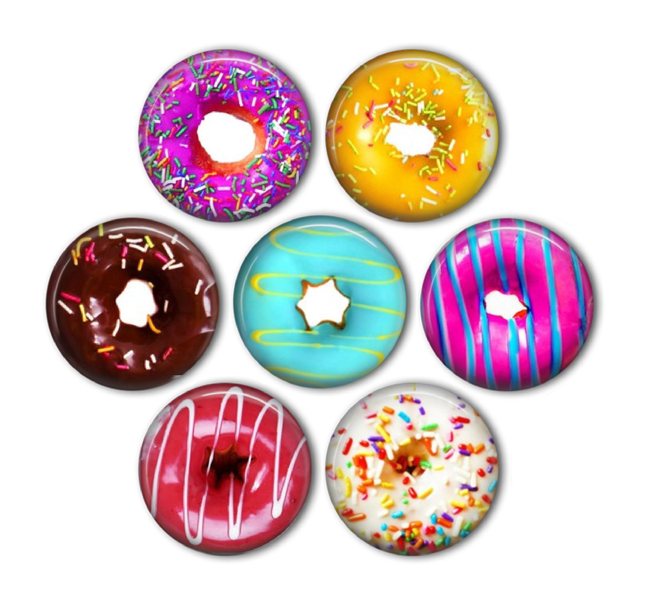 Doughnut 1" Magnets - Set of 7 - Etsy