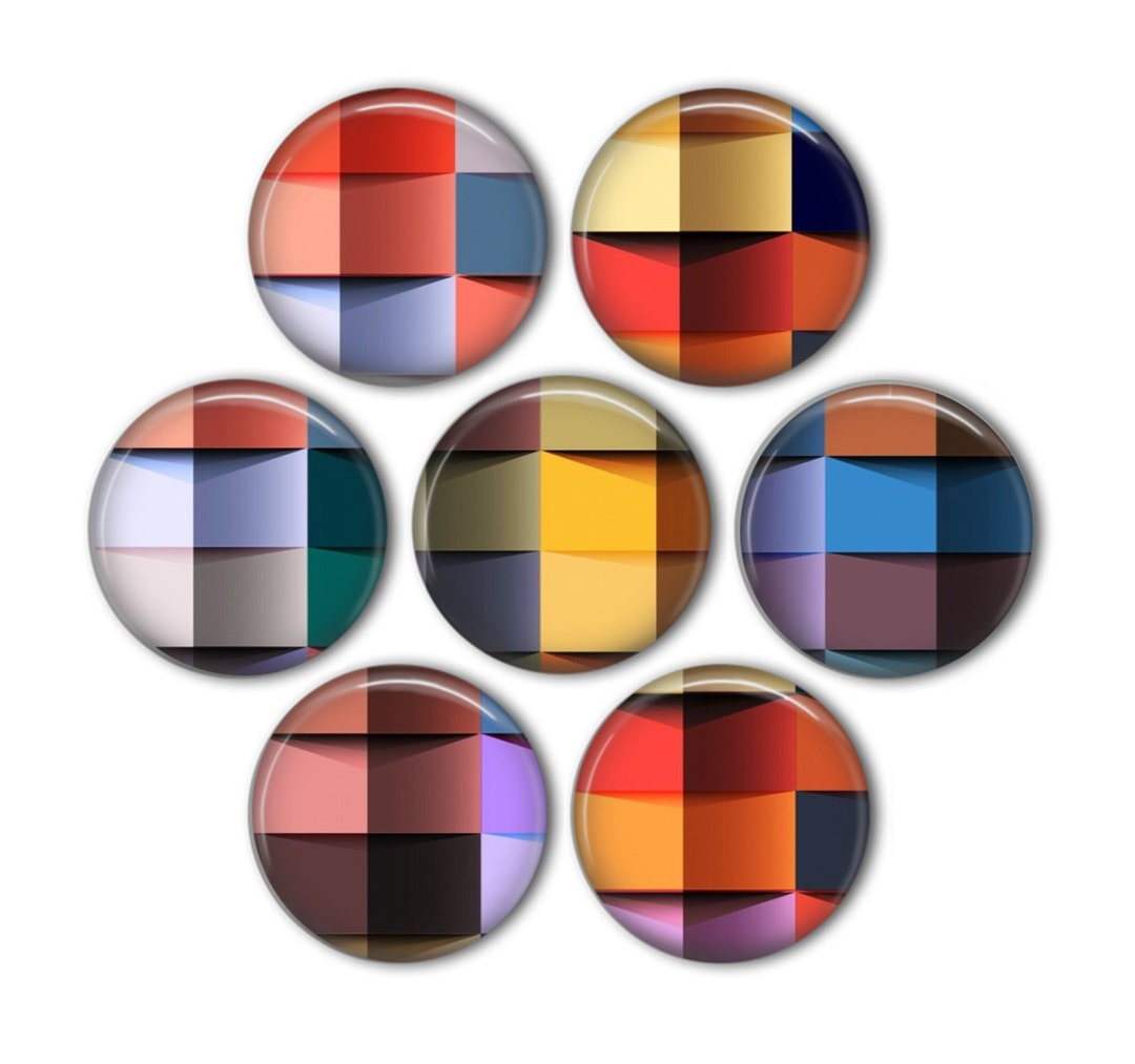 Geometric Shapes 1" Magnets - Set of 7 - Etsy