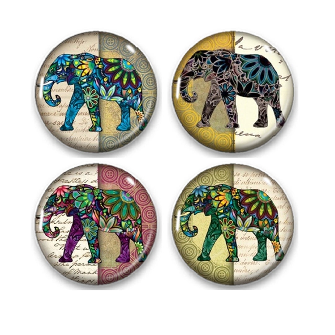 Elephant 2.25" Magnets - Set of 4 - Etsy