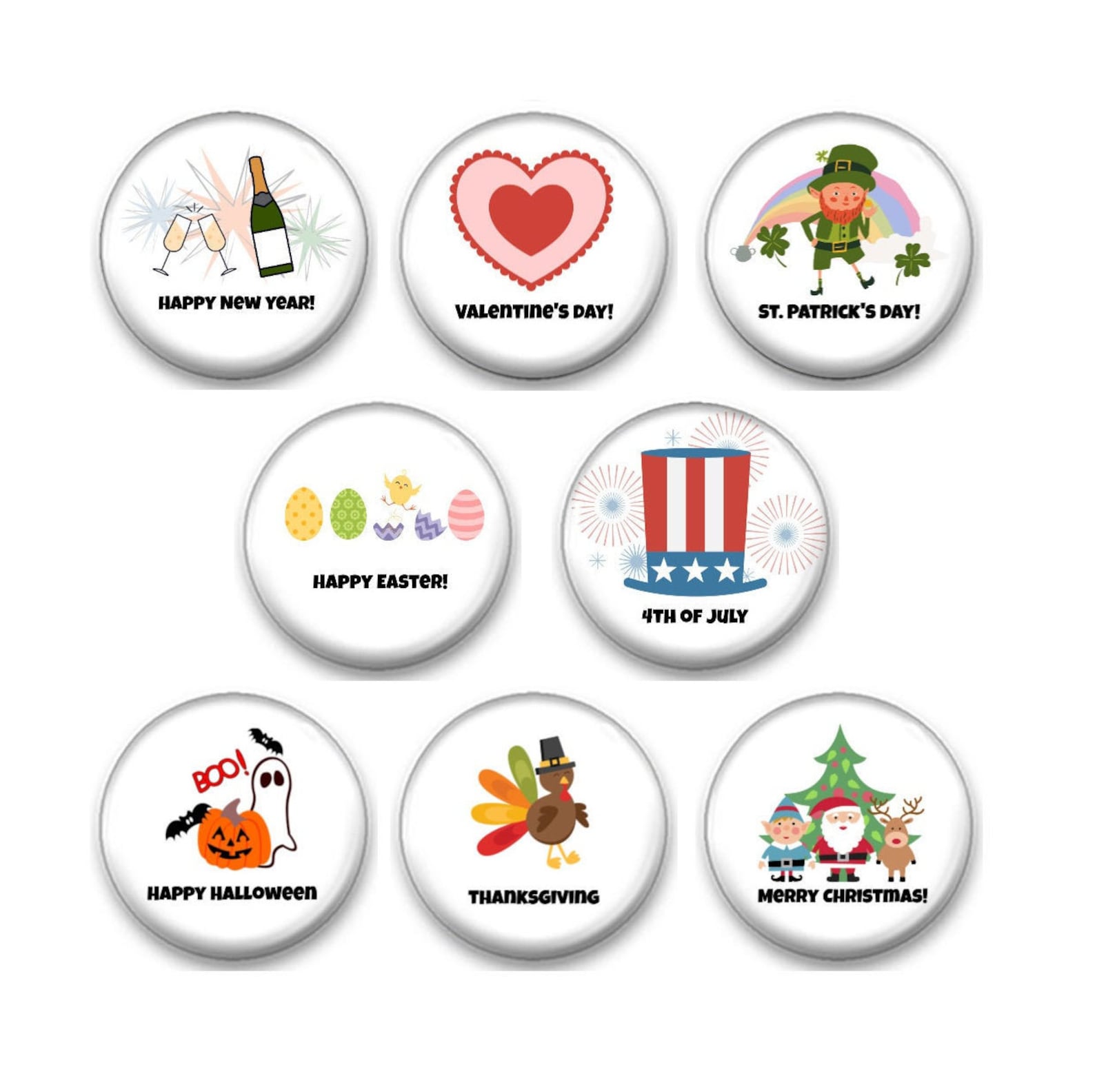 1" MAJOR HOLIDAYS Magnetic Calendar Expansion Pack - Set of 8 - Etsy