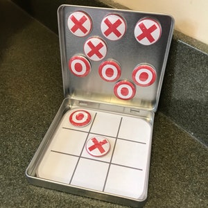 Red and White Magnetic Tic Tac Toe - Etsy