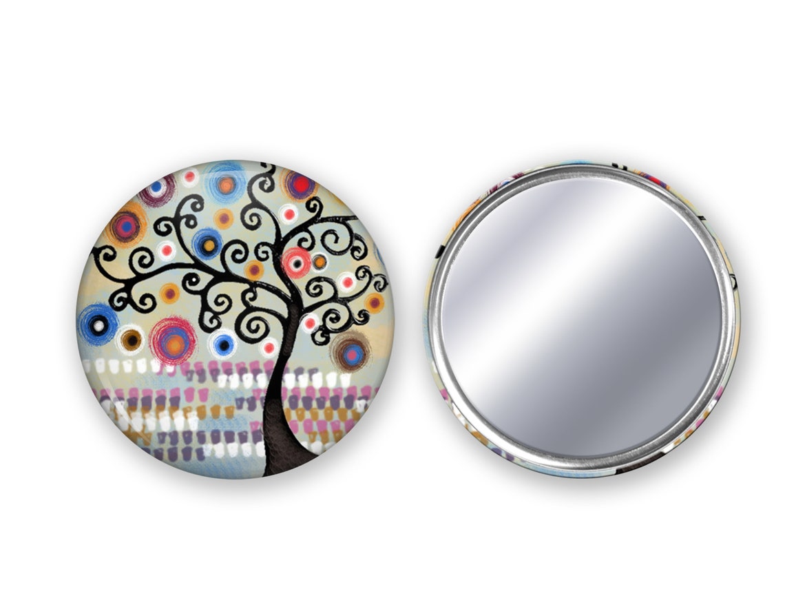 3 1/2 Pretty Tree Purse Mirror - Etsy
