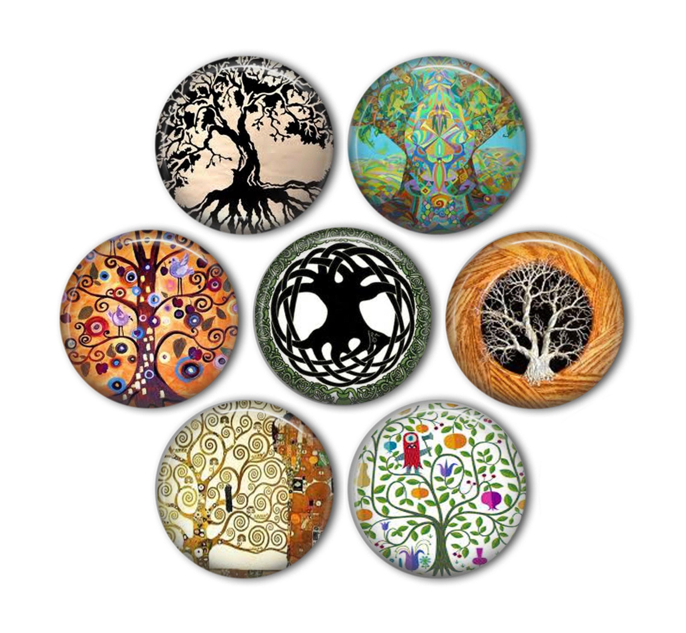 Tree of Life 1" Refrigerator Magnets - Set of 7 - Etsy