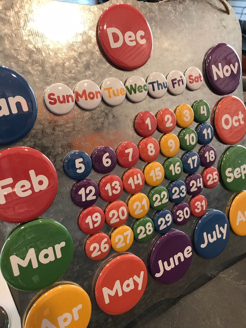 Rainbow Perpetual Calendar-numbers 1-31-and Months-and | Etsy