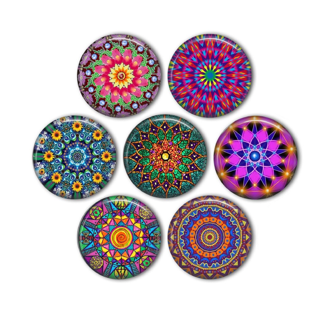 Mandala 1" Magnets - Set of 7 - Etsy