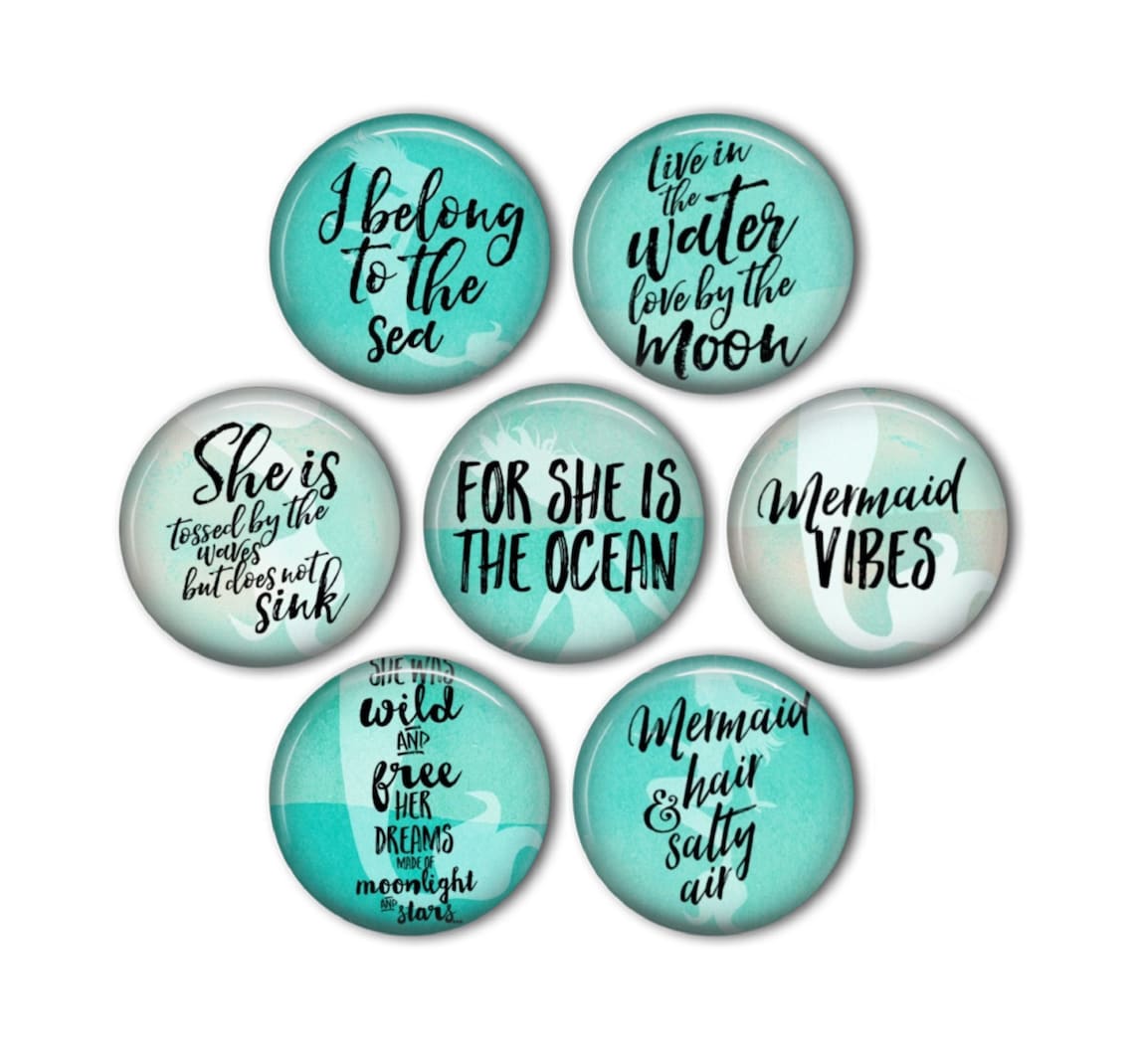 Mermaid Vibes 1 Magnets Set of 7 | Etsy