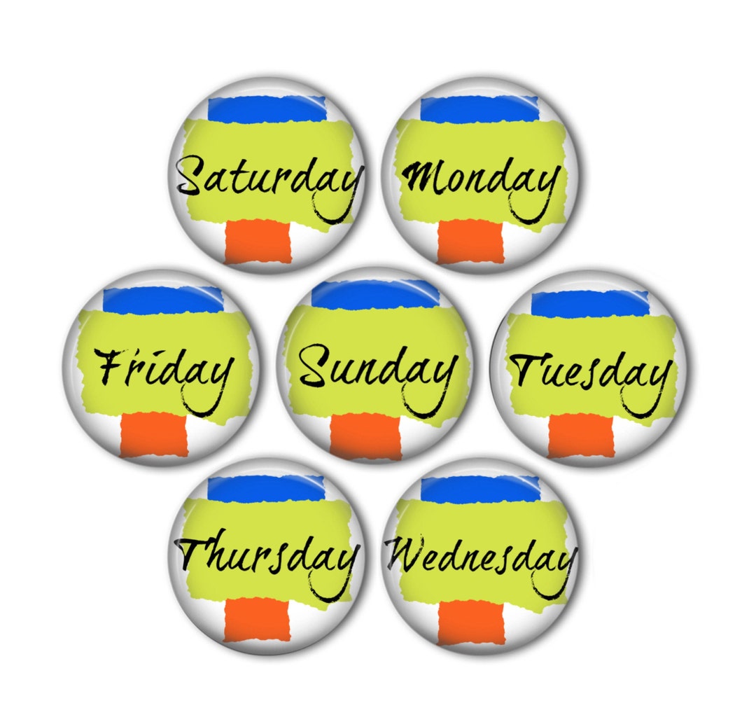 Days of the Week 1 Magnets Set of 7 - Etsy