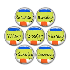 Days of the Week 1" Magnets - Set of 7 - Etsy