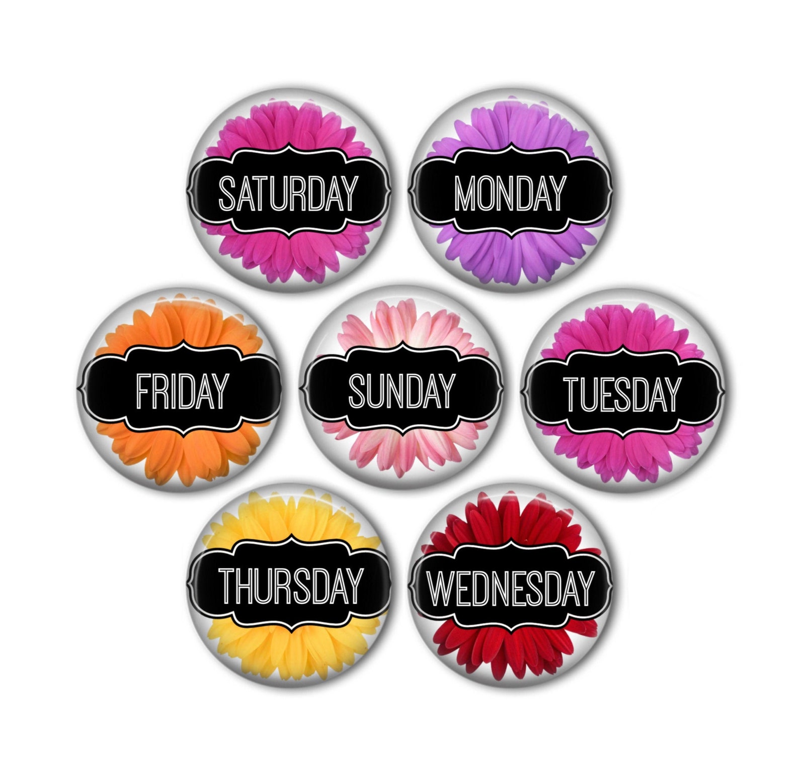 Days of the Week 1 Magnets Set of 7 | Etsy