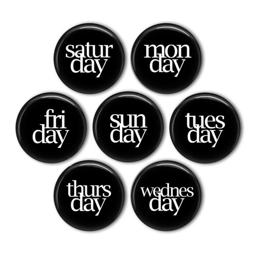 Magnet Days of the Week Magnets Days of the Week Monday - Etsy Australia