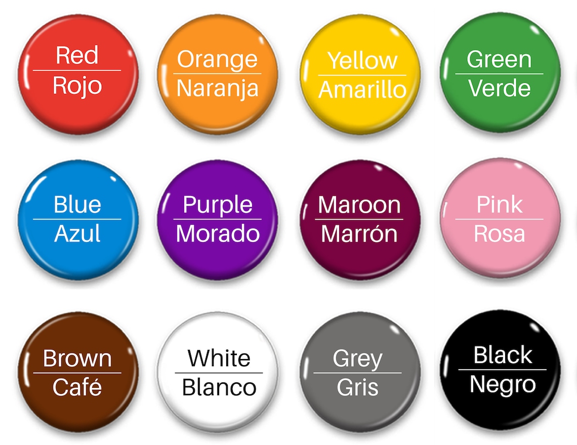 English & Spanish Colors 2.25 Magnets-set of 12 - Etsy