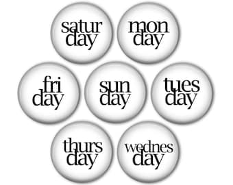 Days of the Week 1 Magnets Set of 7 | Etsy