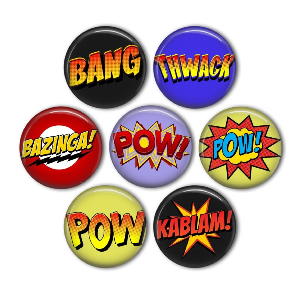 Comic Book Sayings 1" Magnets - Set of 7 - Etsy