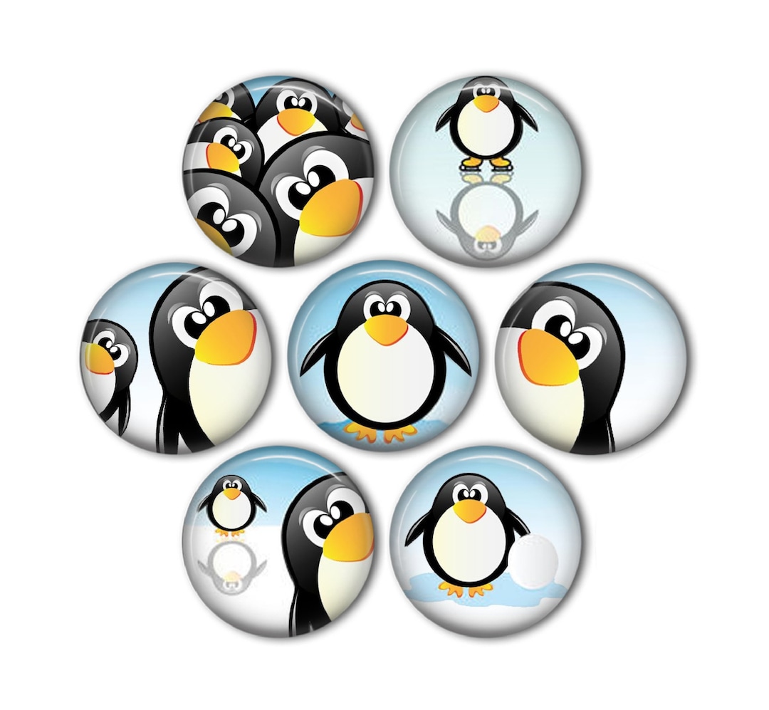 Penguin 1" Magnets - Set of 7 - Etsy
