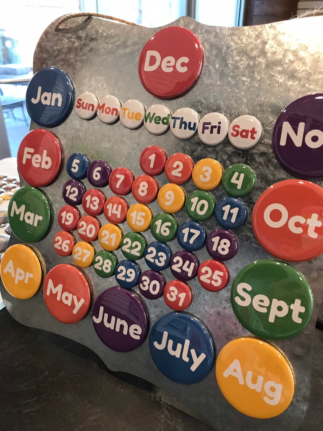 Rainbow Perpetual Calendar-numbers 1-31-and Months-and Weekdays - Etsy