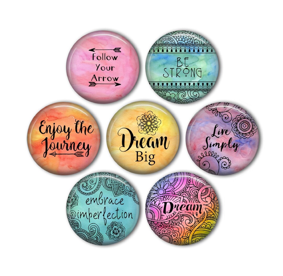 Boho Inspirational 1" Magnets - Set of 7 - Etsy
