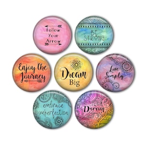 Boho Inspirational 1" Magnets - Set of 7 - Etsy