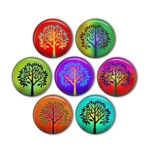 Silhouette Tree 1" Magnets - Set of 7 - Etsy