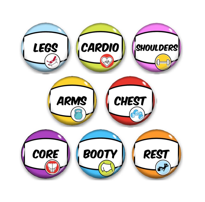 1" WORKOUT SCHEDULE Magnetic Calendar Expansion Pack - Set of 8 - Etsy