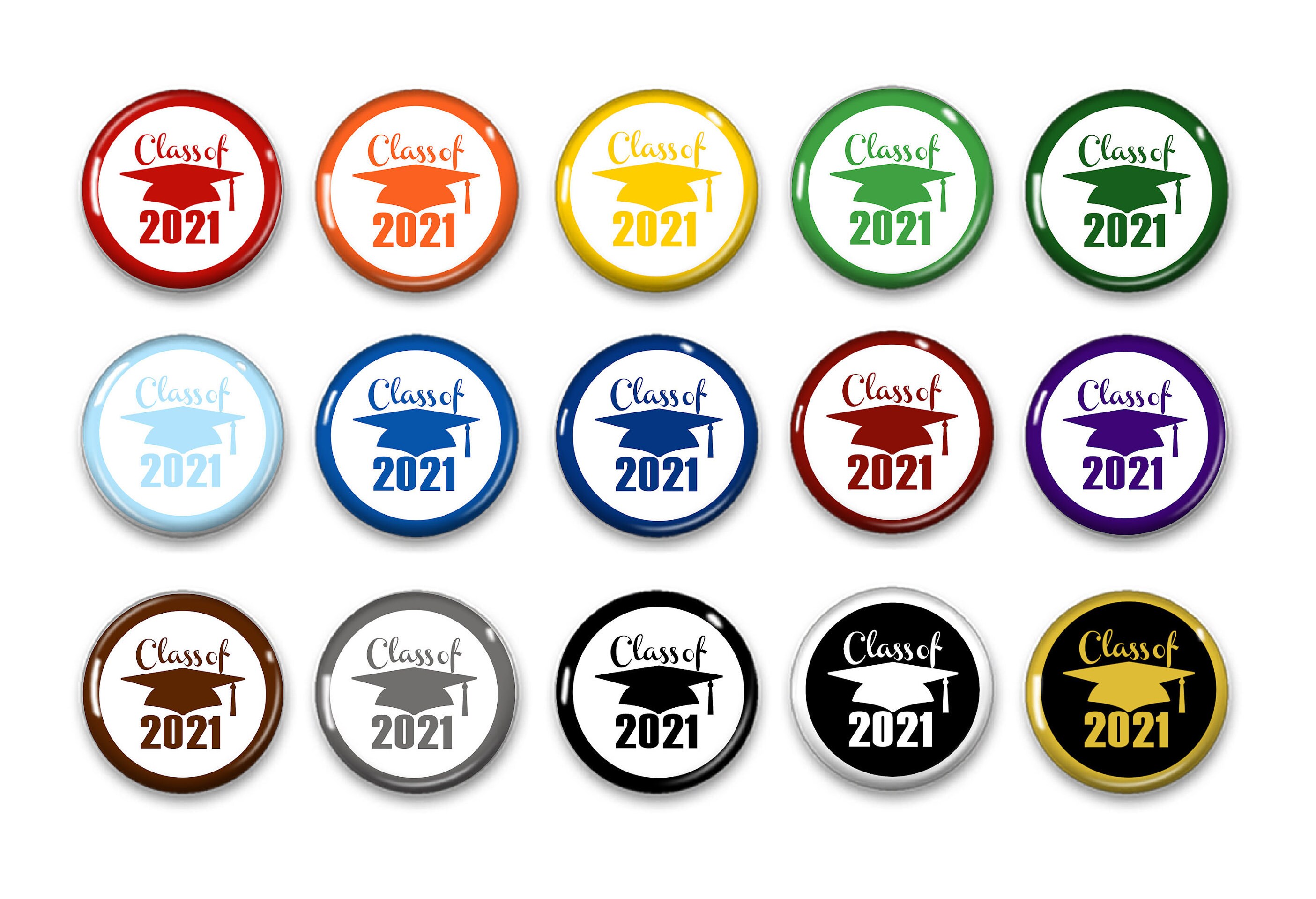CUSTOM SCHOOL COLORS 1" or 2.25" Magnets or Buttons Seniors, Graduation ...