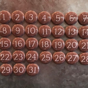 Perpetual Calendar-numbers 1-31-and Months-and Weekdays Wood Grain ...