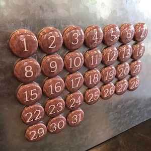 Wood Grain Print Perpetual Calendar 1"-numbers 1-31-magnets-days of the ...