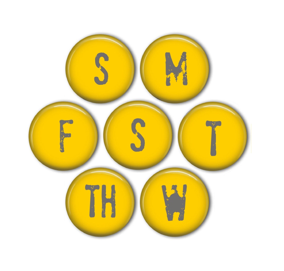 Days of the Week 1" Magnets - Set of 7 - Etsy