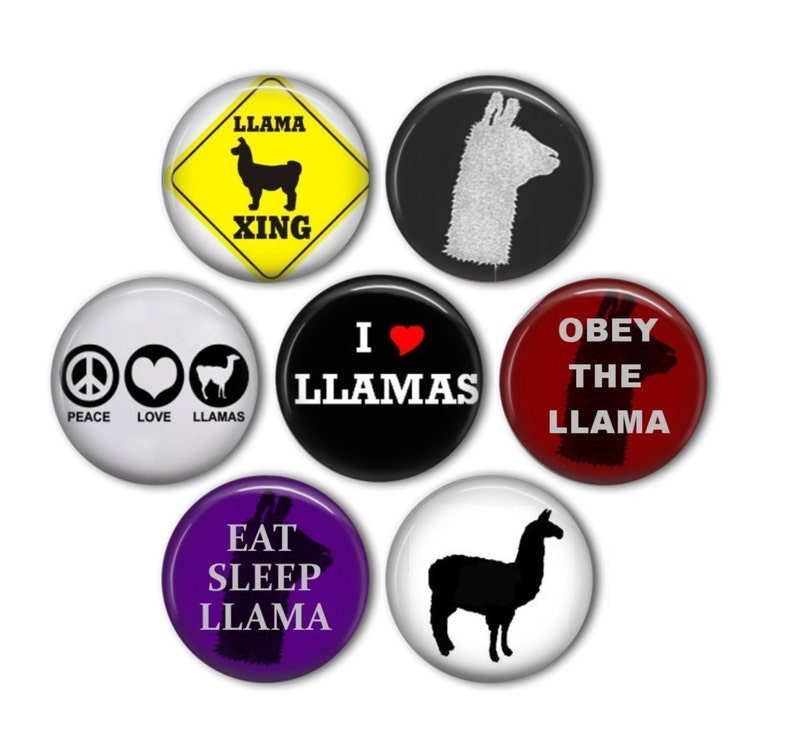 Llama 1" Magnets - Set of 7 - Etsy