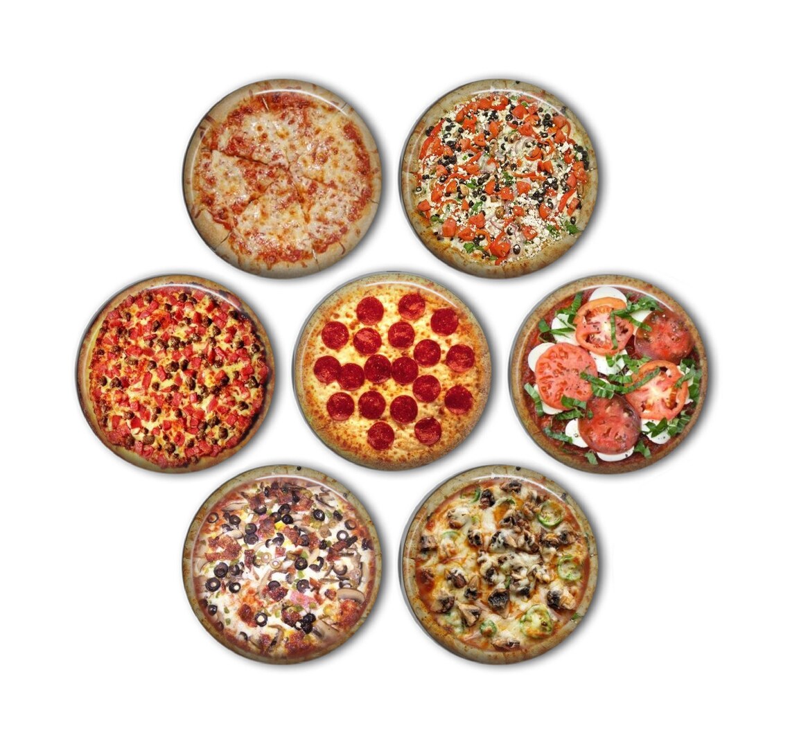 Pizza 1" Magnets - Set of 7 - Etsy